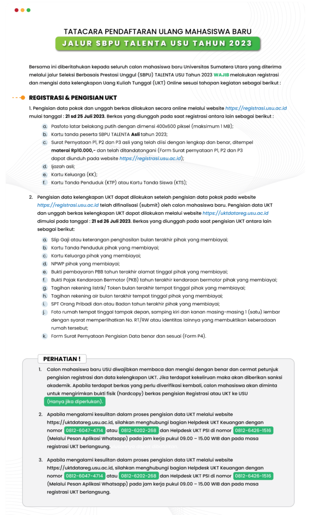 SBPU – Penerimaan Mahasiswa USU